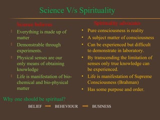 Science vs spirituality (vedantic explanation) | PPT