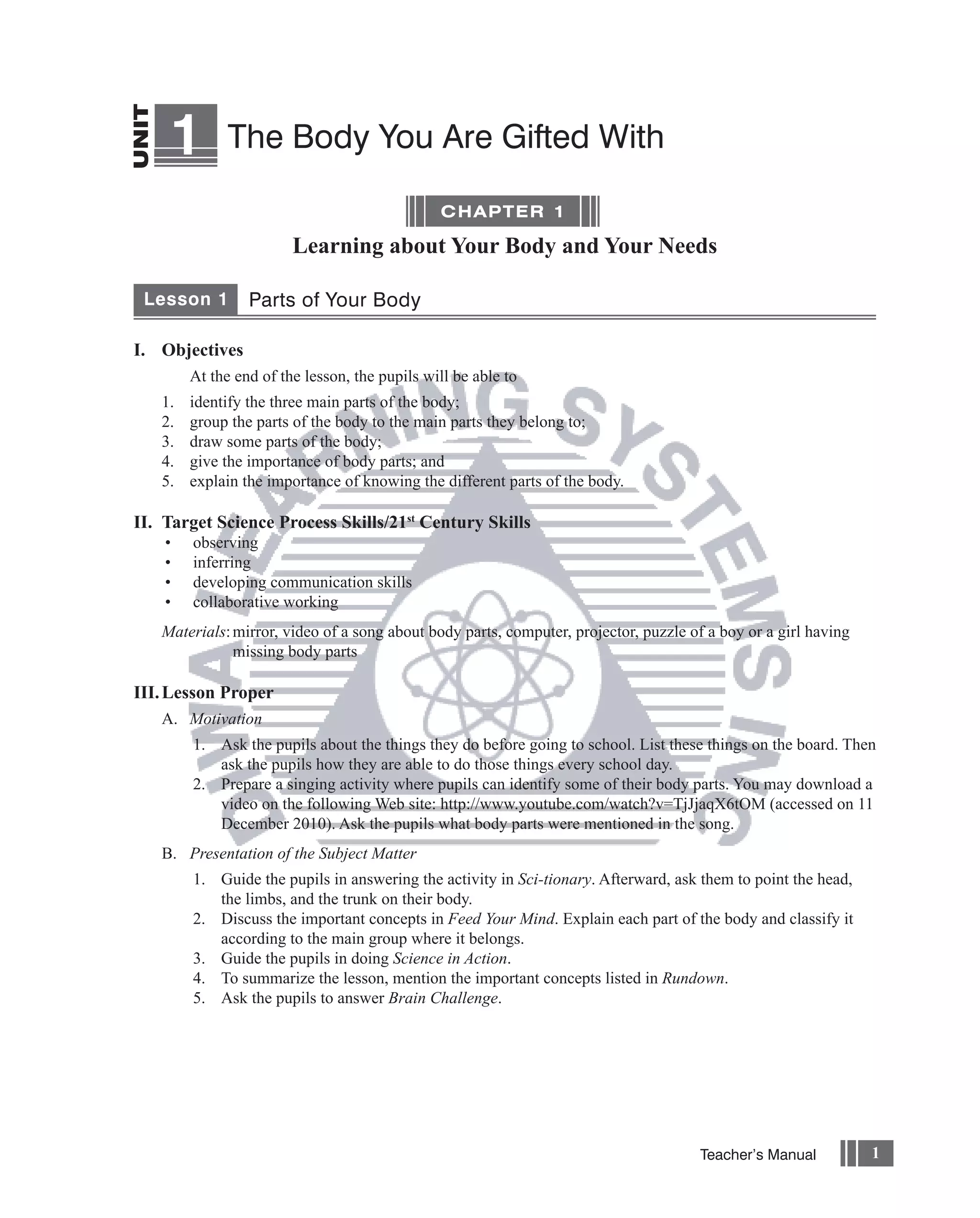 Science Works Grade 1 Teacher's Manual | PDF