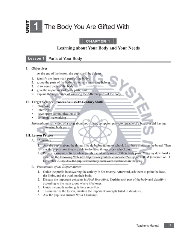 Science Works Grade 1 Teacher's Manual | PDF