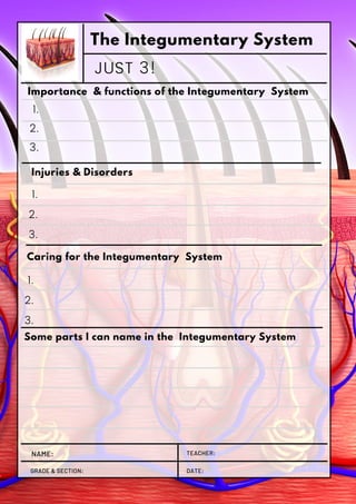 JUST 3Science worksheet-Systems of the body | PDF