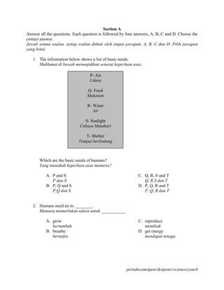 Science year 4 sec a | DOCX