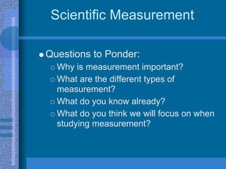 Scientific Measurement | PPT