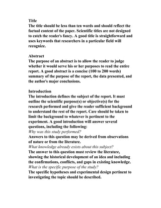Scientific Report Writing Tips | PDF