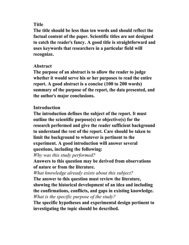 Scientific Report Writing Tips | PDF