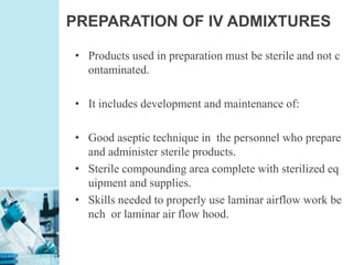 I.V ADMIXTURE AND TYPES OF I.V ADMIXTURE | PPTX