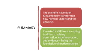 Scientific revolution subject in sts first year 1 college | PPTX