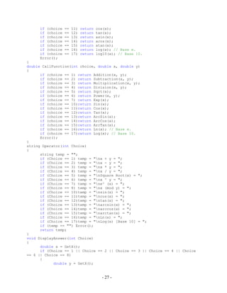 Scientific calculator project in c language | PDF