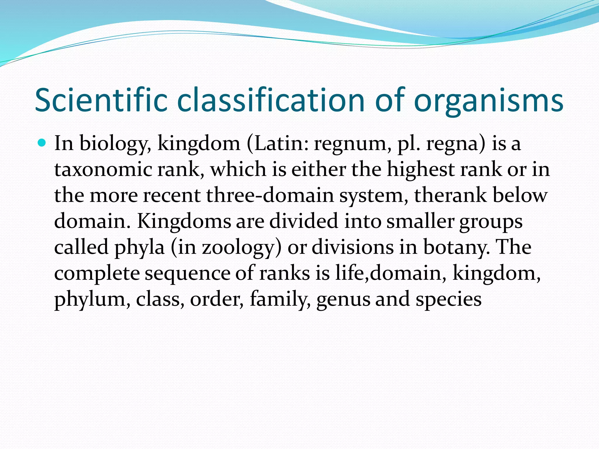 Scientific classification of organisms and Fungi | PPTX | Biological ...