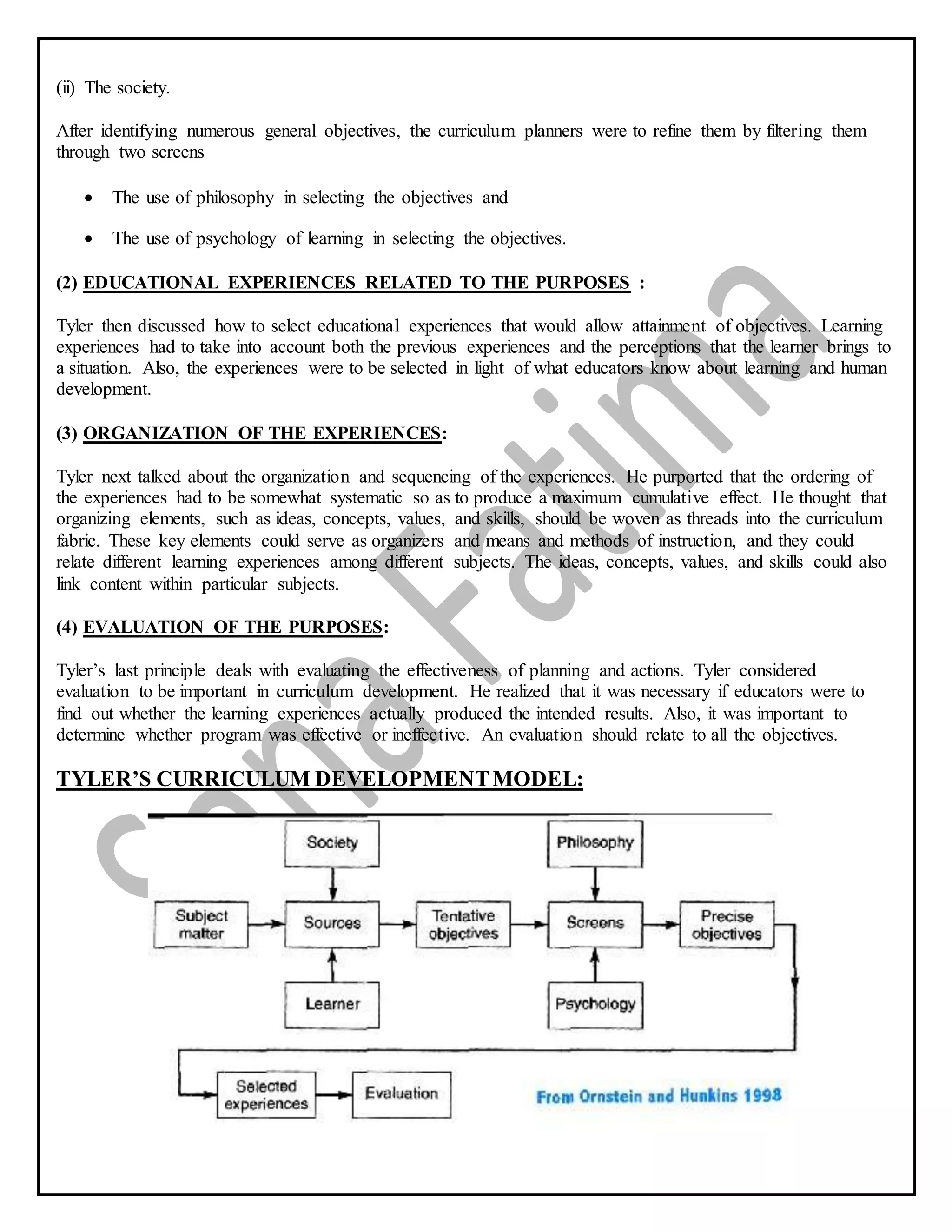 SCIENTIFIC MODELS OF CURRICULUM DEVELOPMENT RALPH TYLER AND HILDA TABA ...