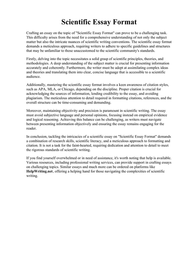 Scientific Essay Format | PDF
