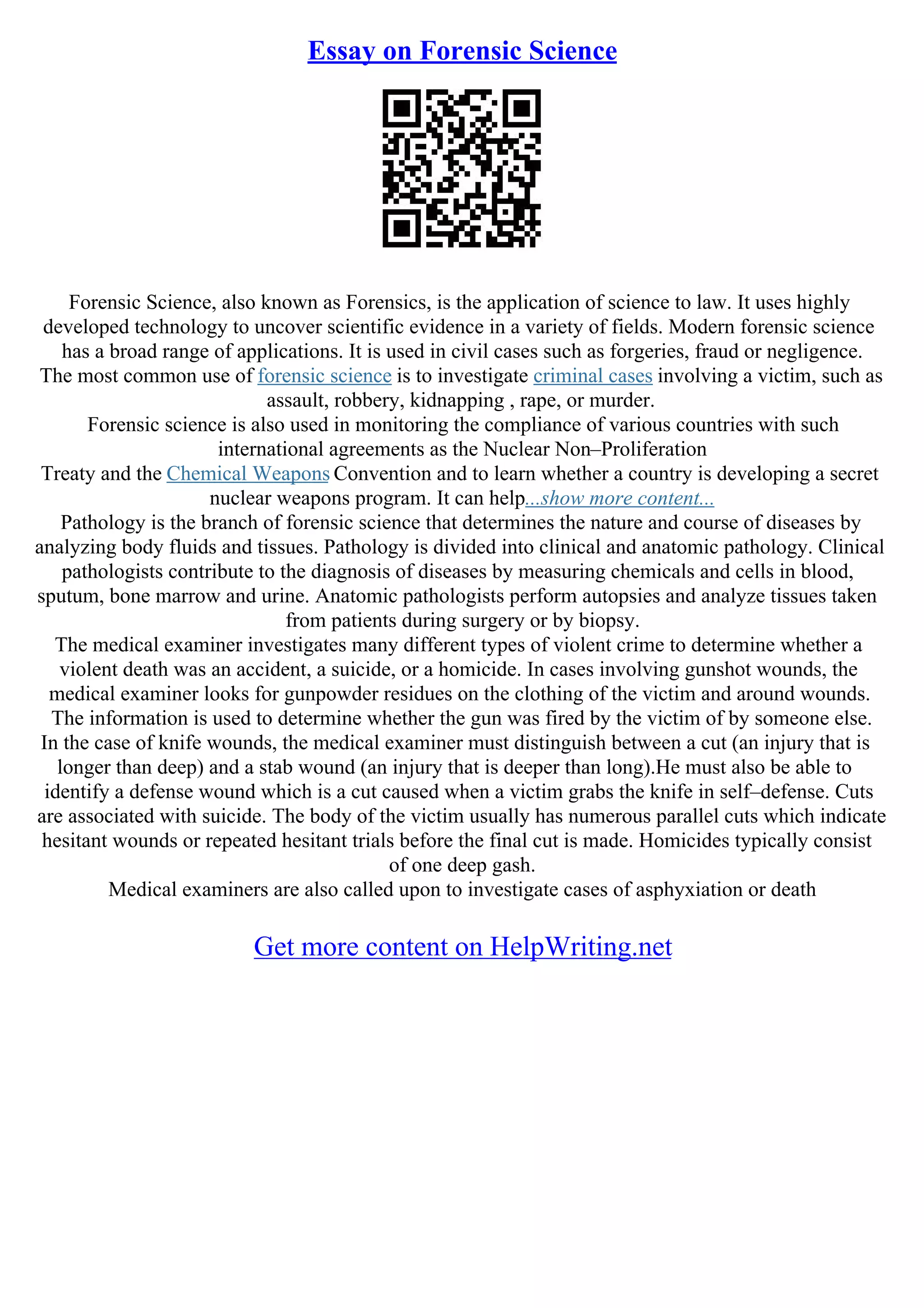 Scientific Essay Sample | PDF