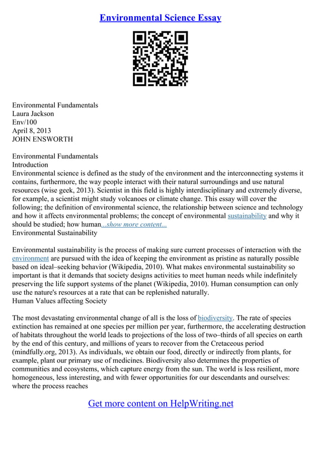 Scientific Essay Sample | PDF