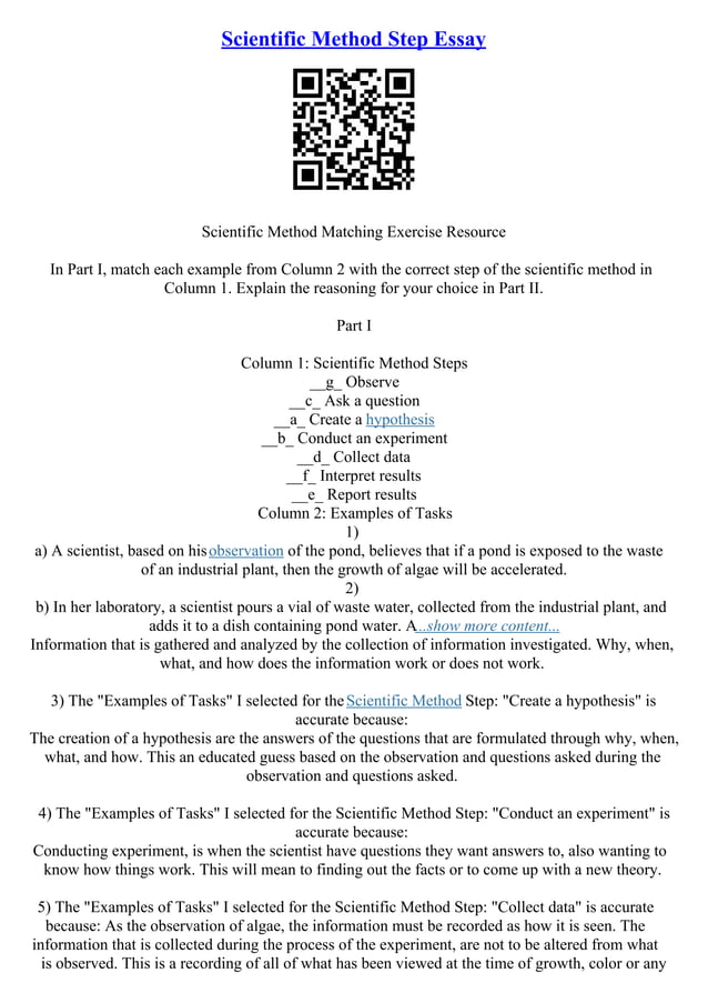 Scientific Essay Sample | PDF