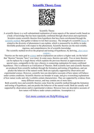 Scientific Essay Sample | PDF
