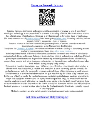 Scientific Essay Sample | PDF