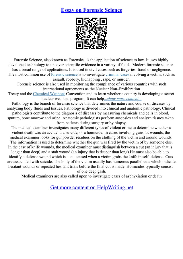 Scientific Essay Sample | PDF