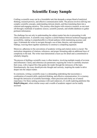 Scientific Essay Sample.pdf | Science
