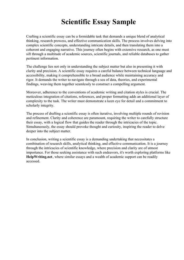Scientific Essay Sample.pdf | Science