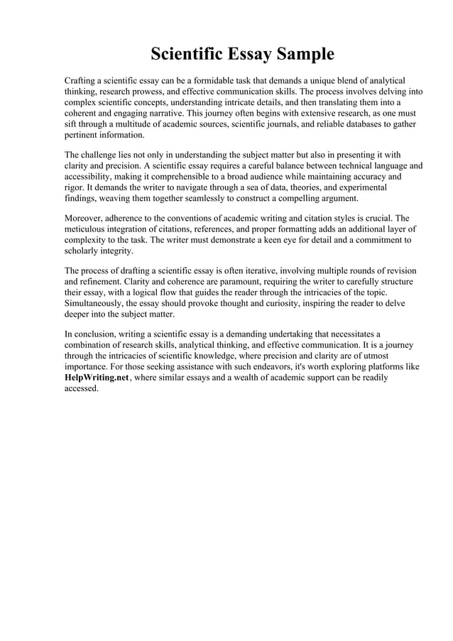 Scientific Essay Sample. Science research paper sample. Sample ...