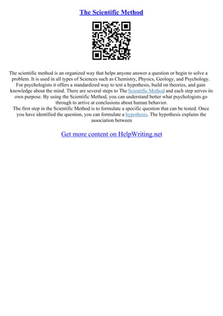 Scientific Essay Writing | PDF