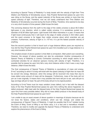 Scientific explanation for the event of miraj | DOCX