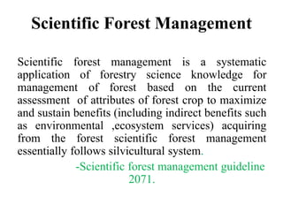 Scientific forest management kapilvastu(2072) | PPTX