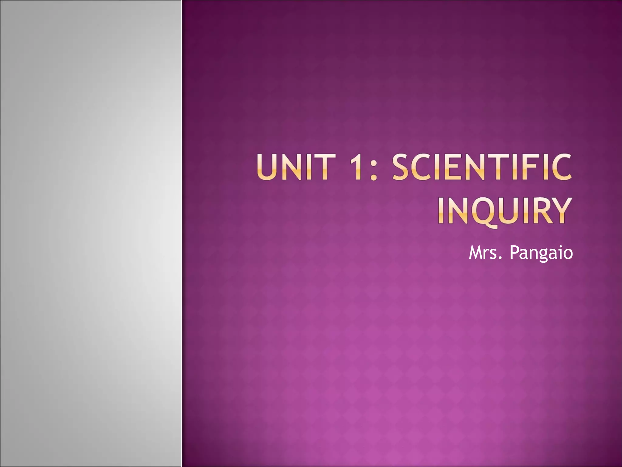 Intro to Scientific Inquiry | PPT | Science