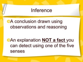 Scientific inquiry, observation vs. inference | PDF