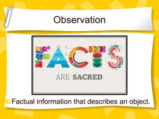 Scientific inquiry, observation vs. inference | PDF