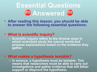 Scientific Inquiry Part 1 | PPT