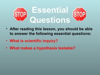 Scientific Inquiry Part 1 | PPT