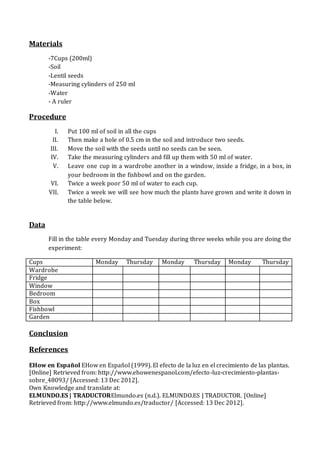Scientific inquiry plants | DOCX
