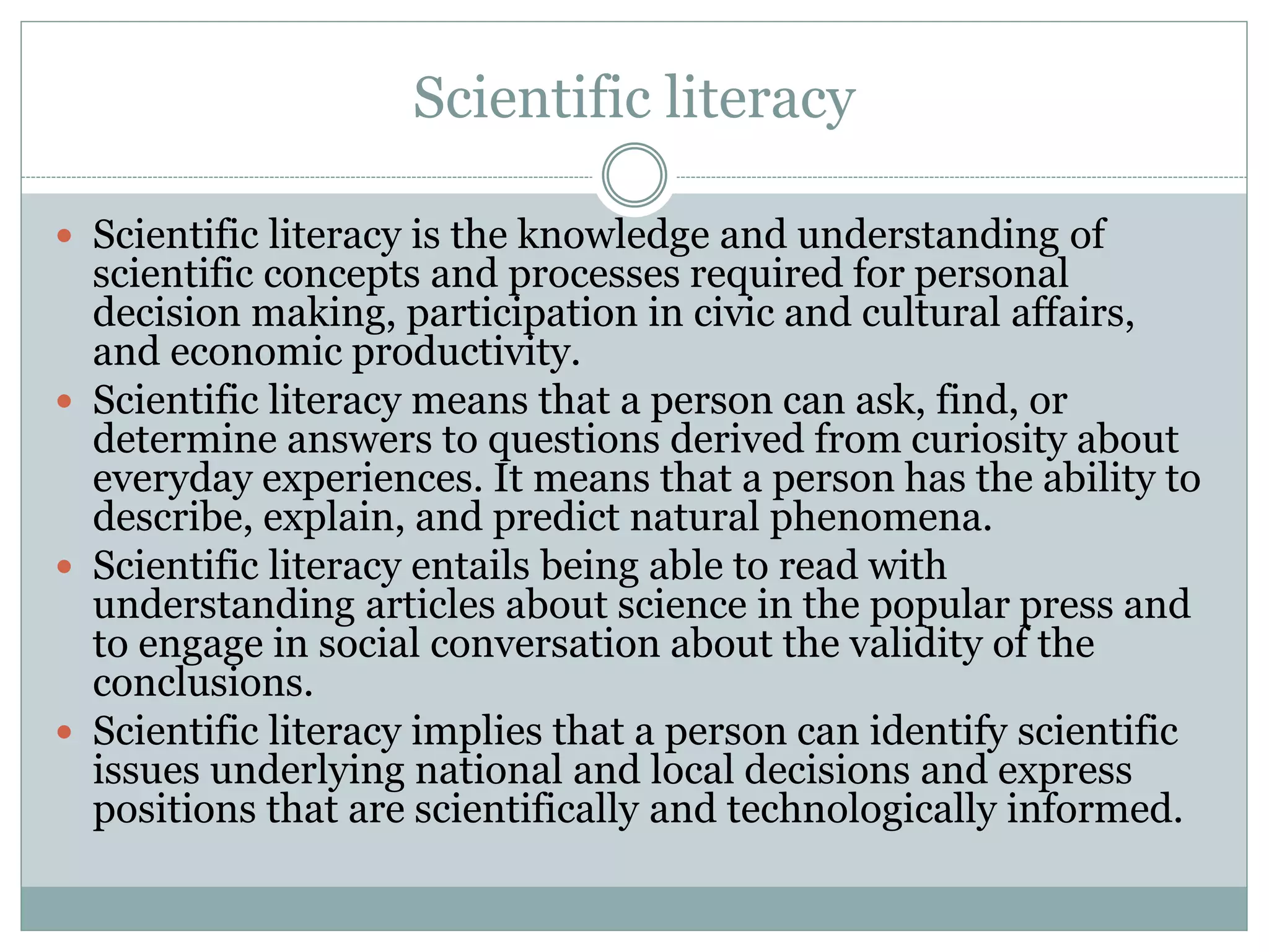 Scientific literacy | PPTX