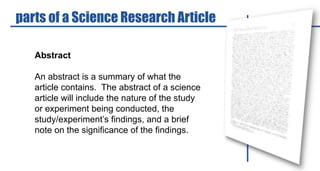 Overview of Scientific literature | PPTX