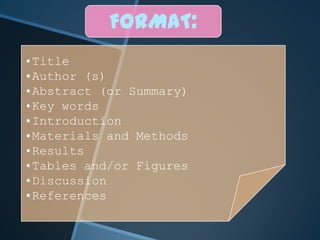 Scientific literature & format of journal article | PPSX