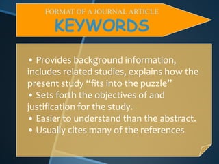 Scientific literature & format of journal article | PPT