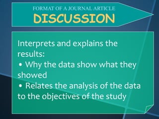 Scientific literature & format of journal article | PPT