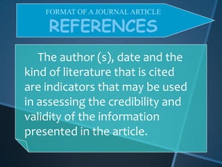 Scientific literature & format of journal article | PPT
