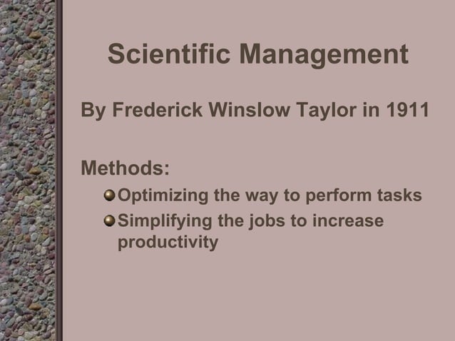 Scientific Management | PPT