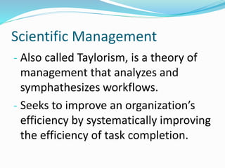 Scientific management | PPTX