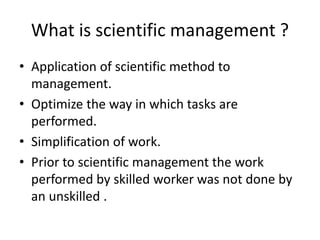 Scientific management | PPTX