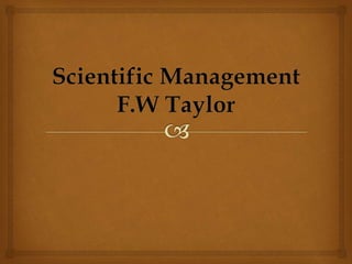 Scientific management | PPT
