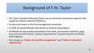 Scientific management Theory By FW Taylor | PPTX