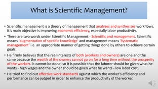Scientific management Theory By FW Taylor | PPTX