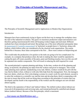 Scientific Management Report | PDF