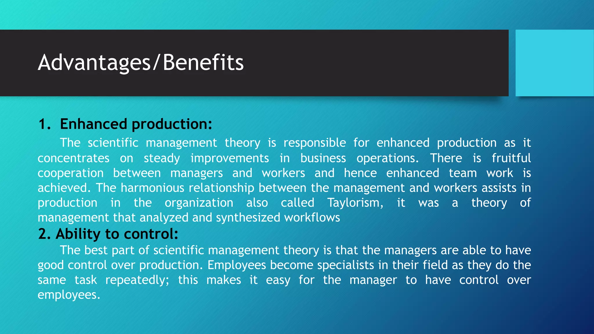 Scientific management theory | PPTX