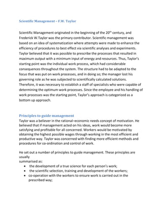Scientific managment and bureauractricapproach part 1 | PDF