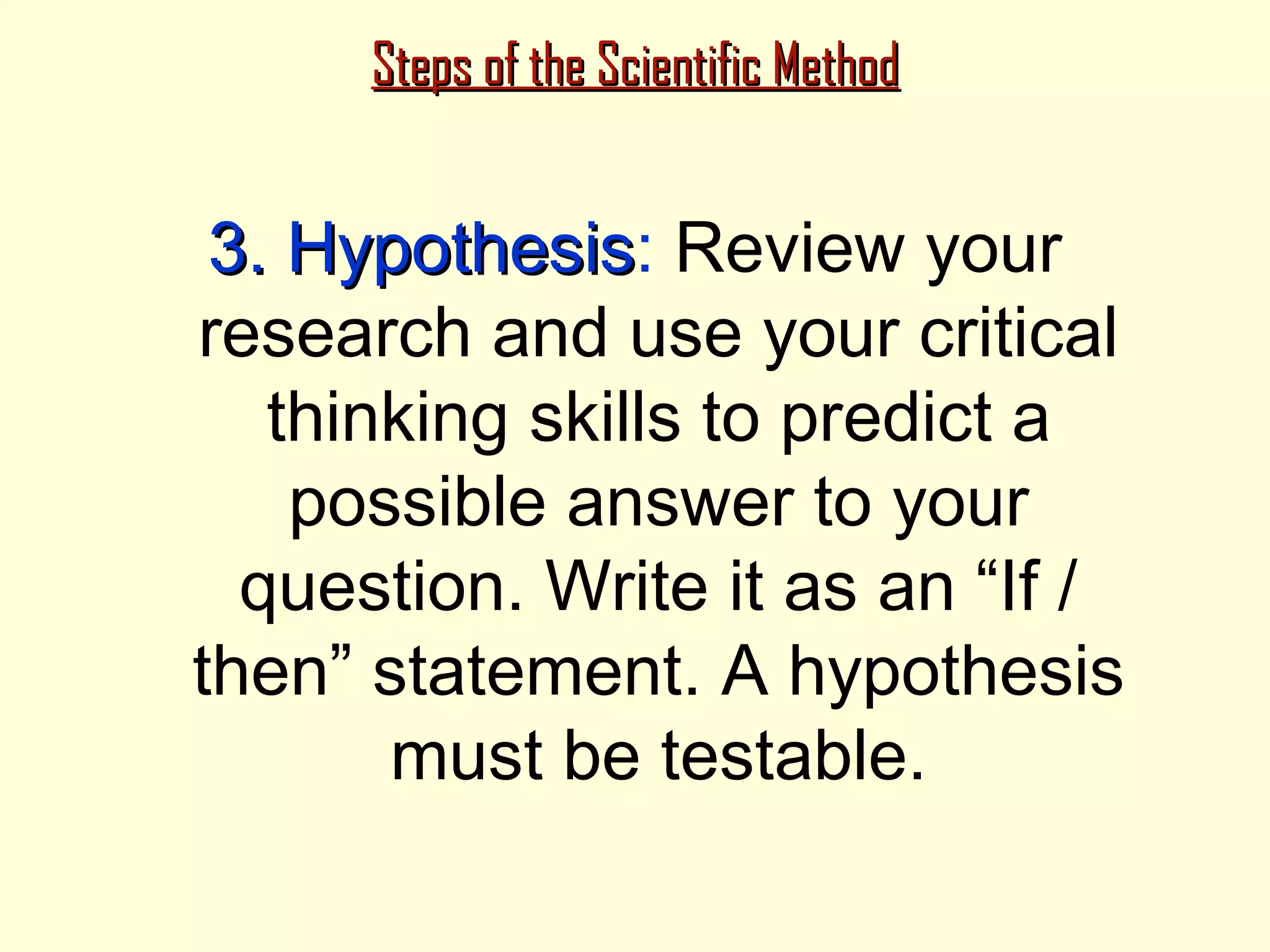 The Process of The Scientific Method | ODP