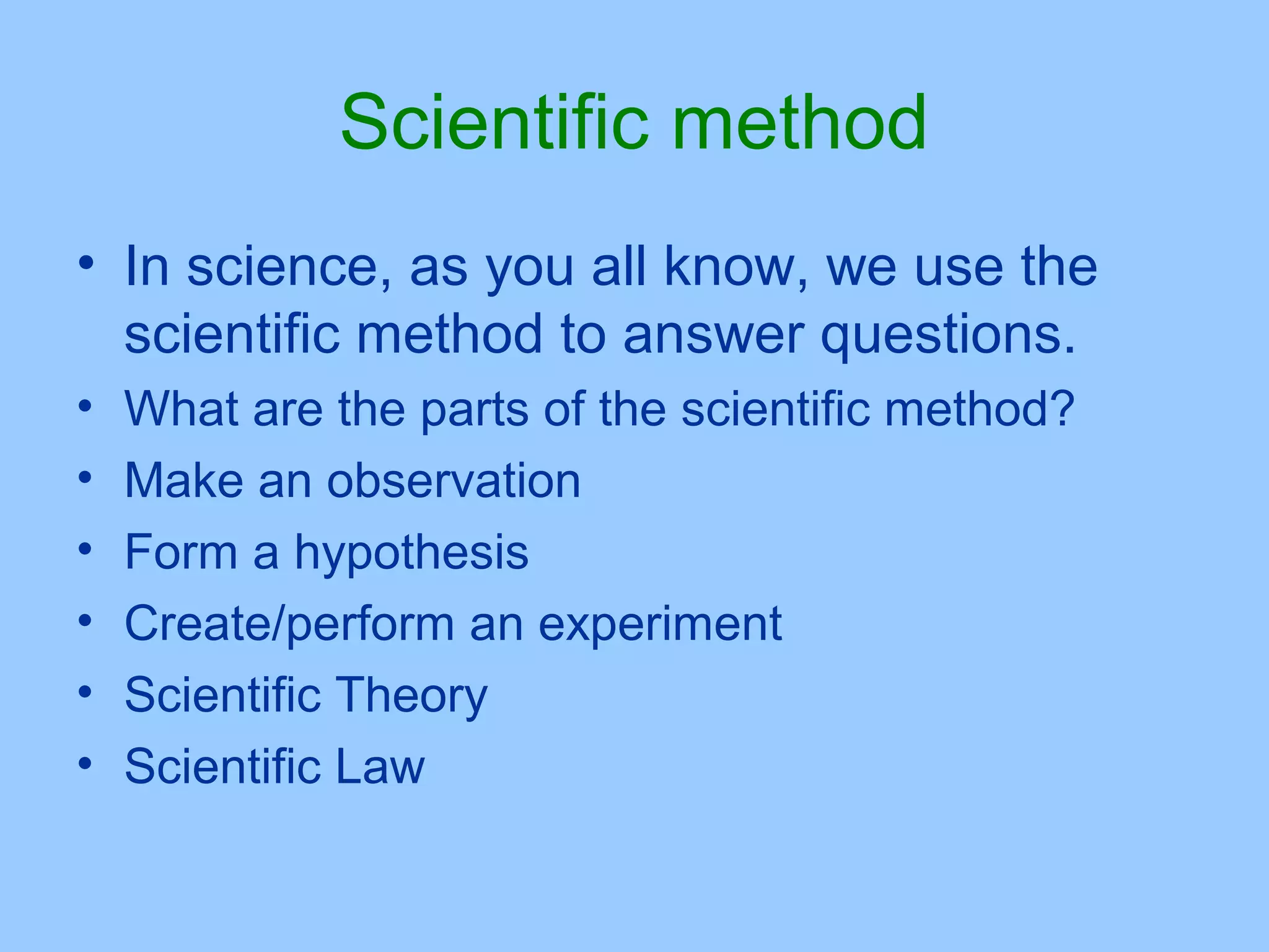 Scientific method | PPT | Free Download