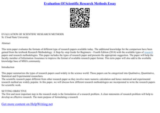 Scientific Method | PPT